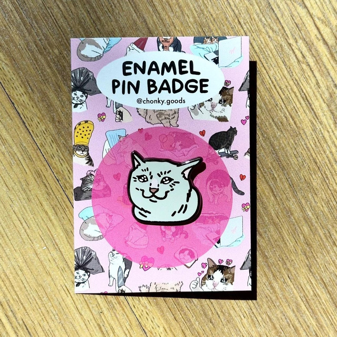 The Original Sad Cat Enamel Pin – Cat Meme Pin, Sad Cat Meme Enamel Pin ...