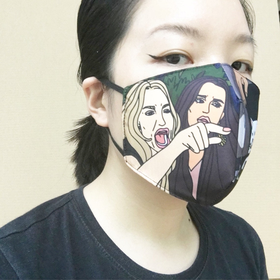 Cat Meme Mask Bundle of 2 Meme Angry Woman Vs Cat Face Mask | Etsy