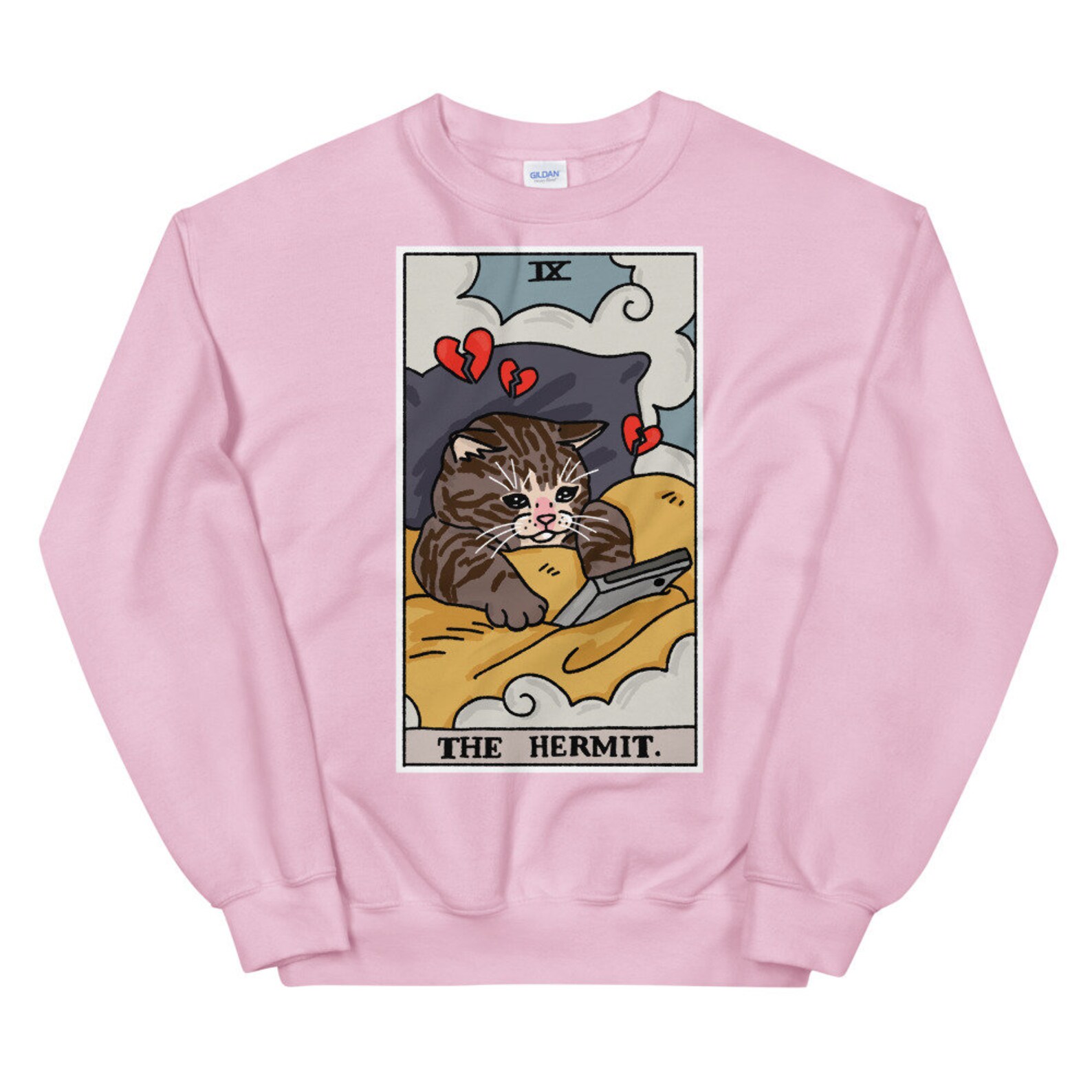 The Original Sad Cat Meme the Hermit Tarot Sweatshirt Tarot - Etsy UK