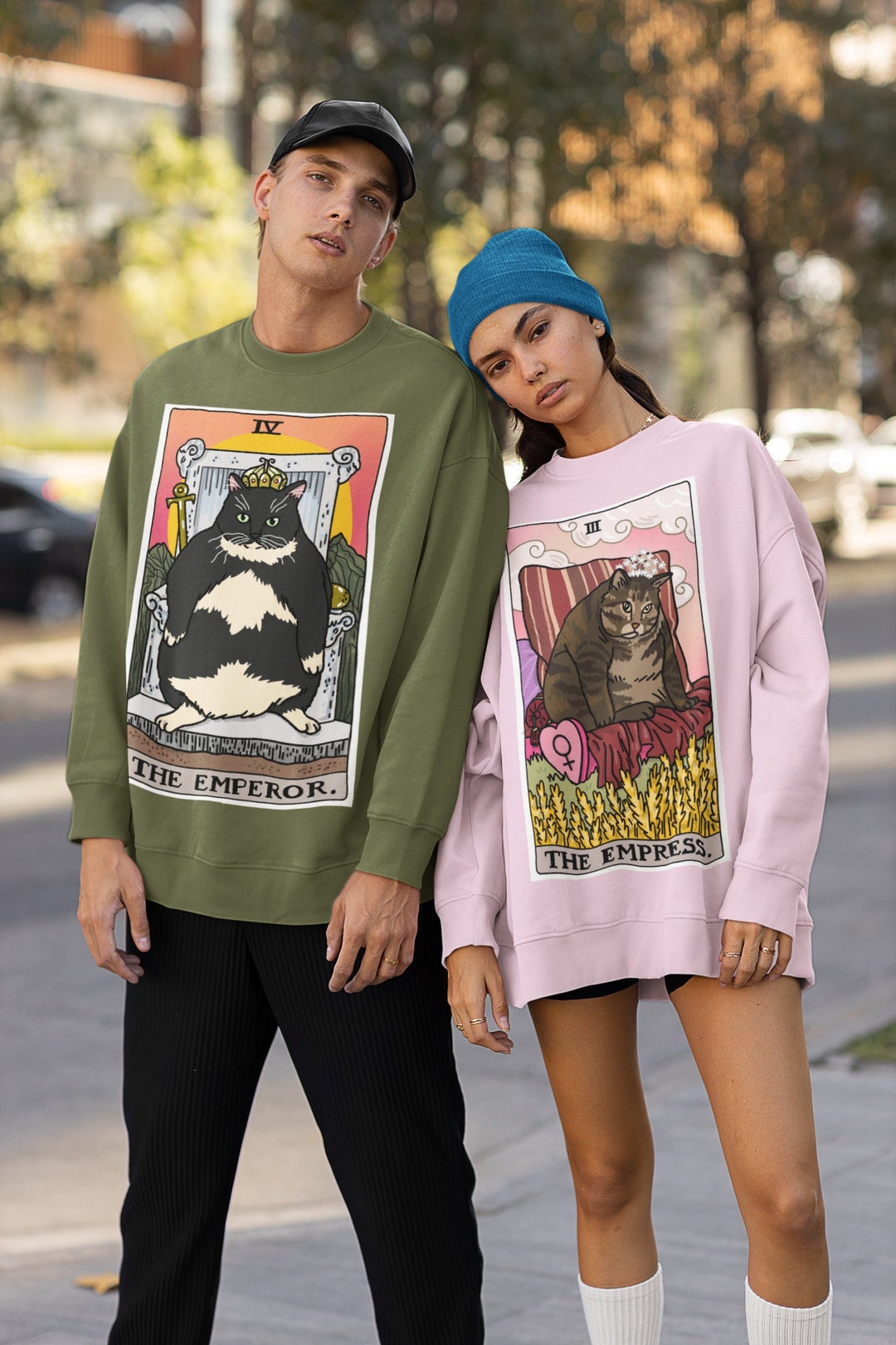 The Empress Chonky Tabby Cat Meme Tarot Sweatshirt, Tarot Card ...