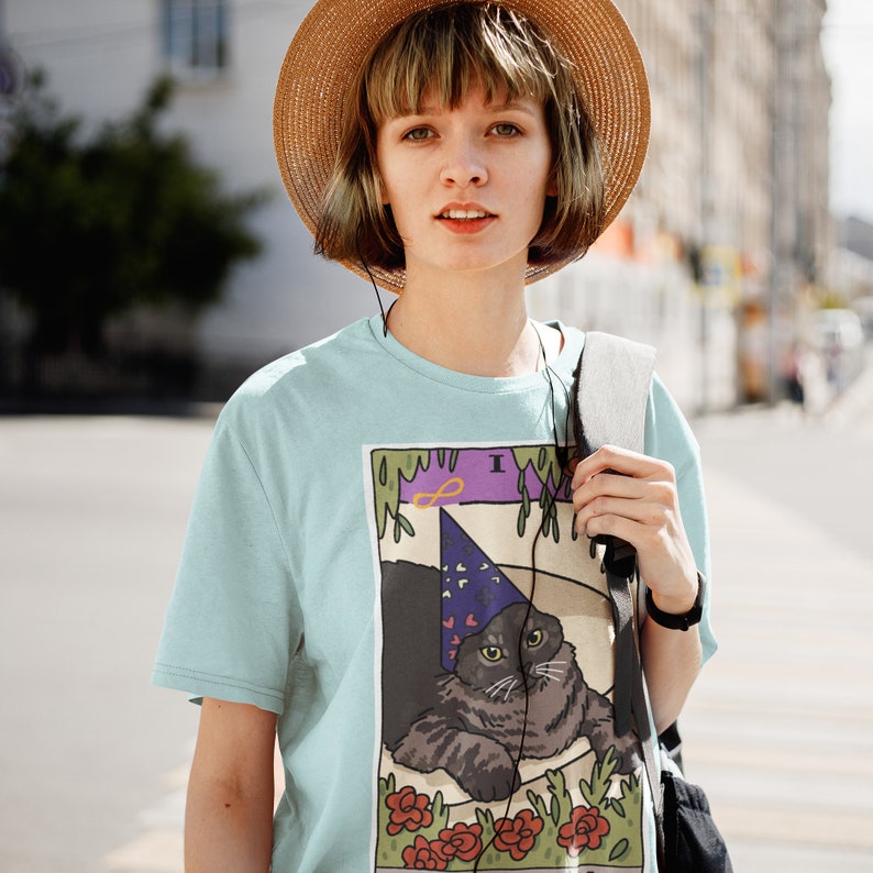 Wizard Cat the Magician T Shirt Tarot Card Shirt Witchy | Etsy