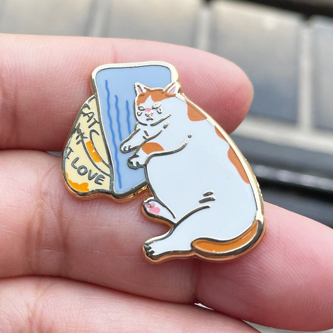 The Original Crying Cat Enamel Pin Cat Meme Pin Sad Cat | Etsy