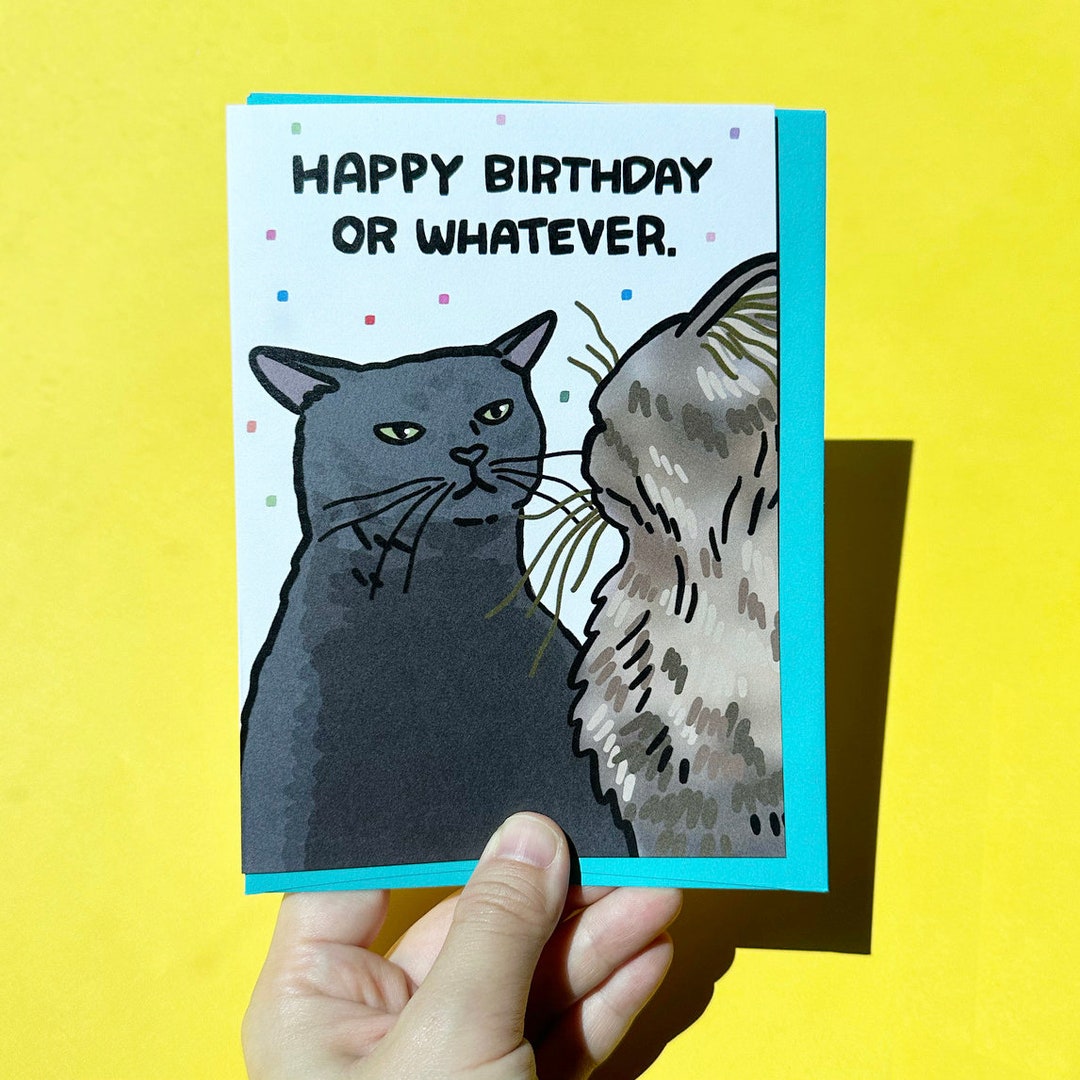 Happy Birthday or Whatever Zone Out Cat Meme Cat Nap Card - Etsy