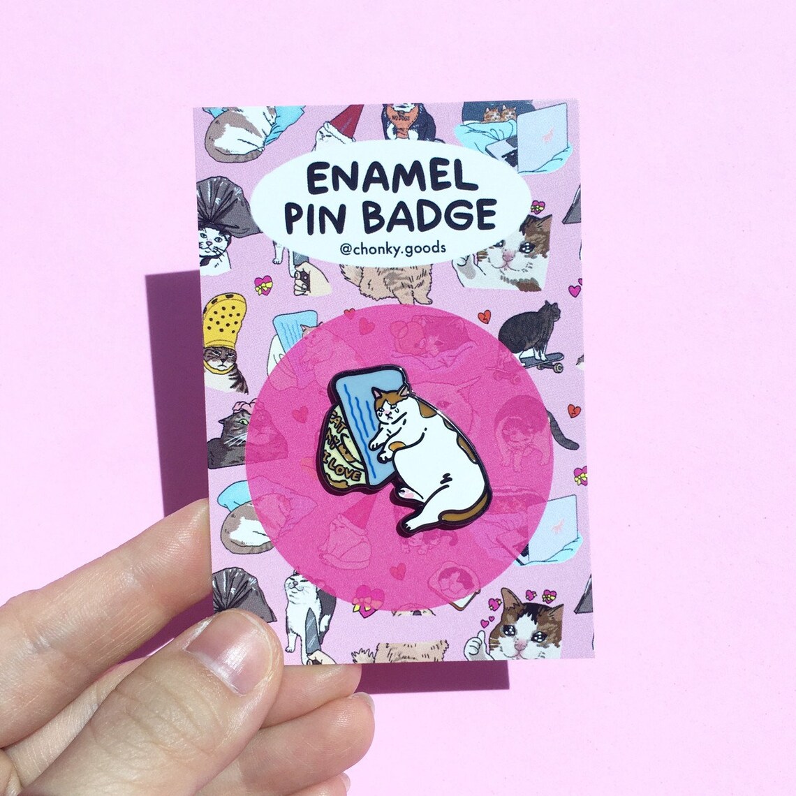The Original Crying Cat Enamel Pin – Cat Meme Pin, Sad Cat Meme Enamel ...