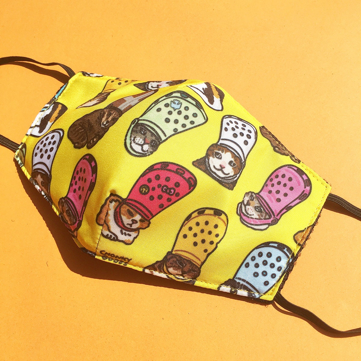 Yellow Croc Cat Meme Sad Cat Meme Fabric Mask Crying Cat - Etsy