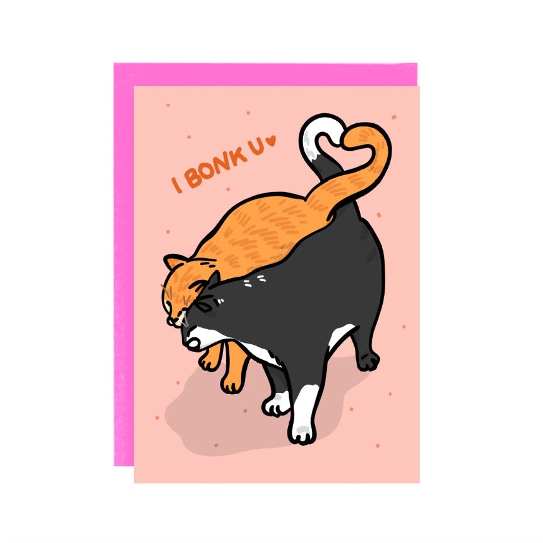 I Bonk You Headbutt Funny Cat Meme Card Chonky Cat Love, Cat Nap ...