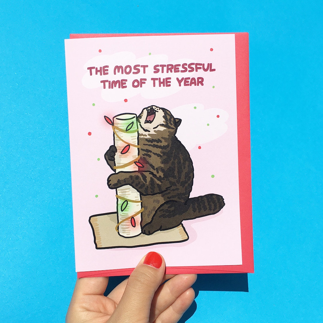 Most Stressful Time of the Year Pole Cat Scream Christmas, Happy ...