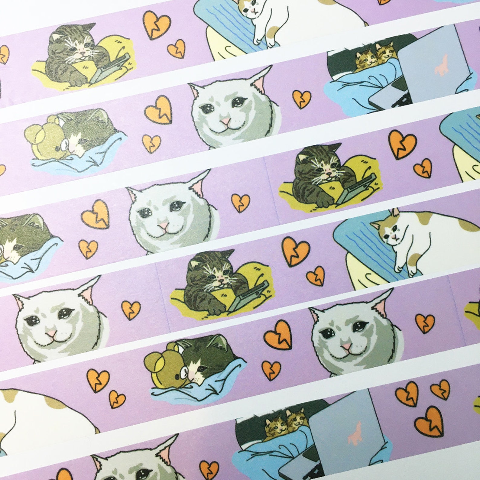 Sad Cat meme washi tape masking sticker tape cat diary cat | Etsy