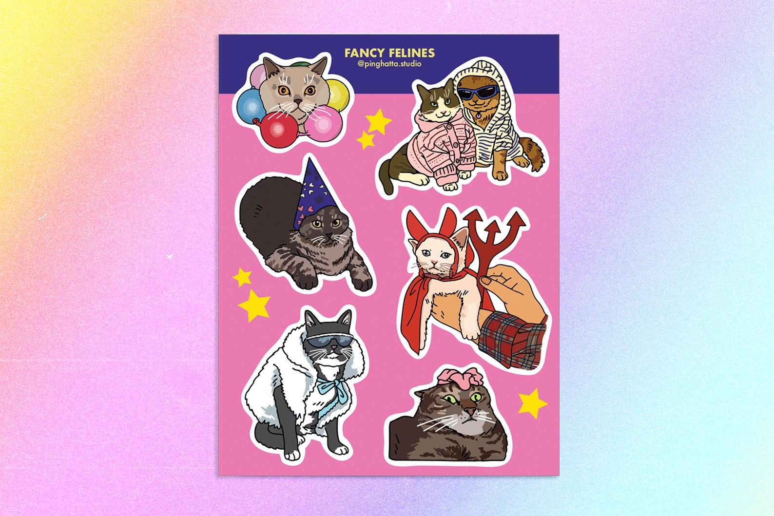 Birthday Party Cat Meme Sticker Sheet Cat Meme Sticker - Etsy