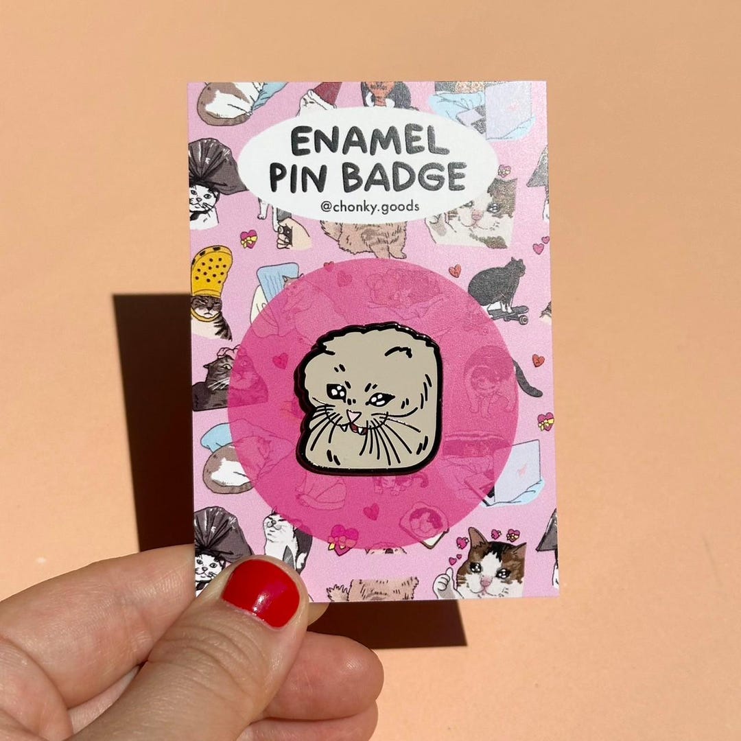 The Original Screaming Cat Meme Enamel Pin – Sad Cat Meme Enamel Pin ...