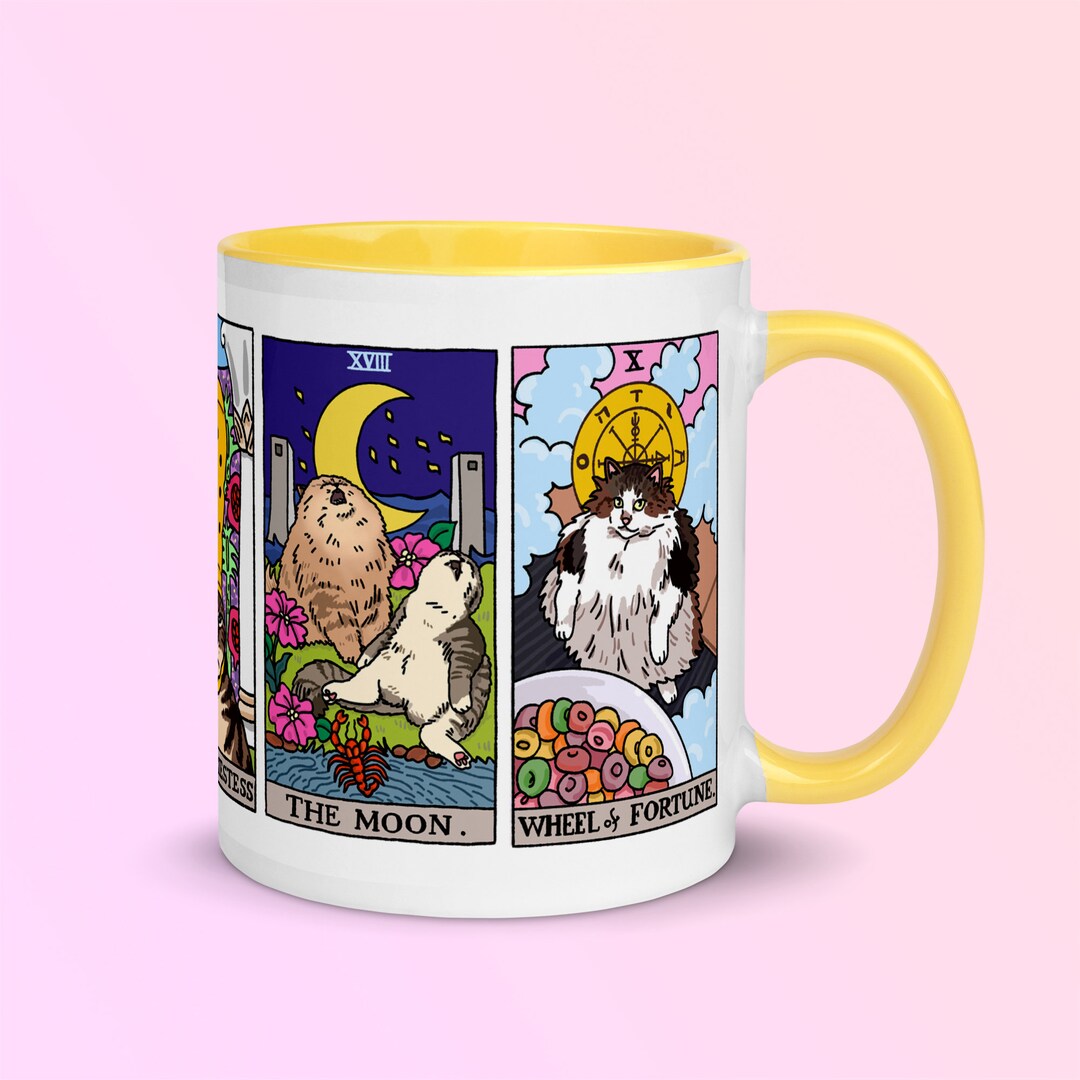 The Original Yellow Tarot Cat Meme Coffee Mug, Cat Mom Coffee Mug ...