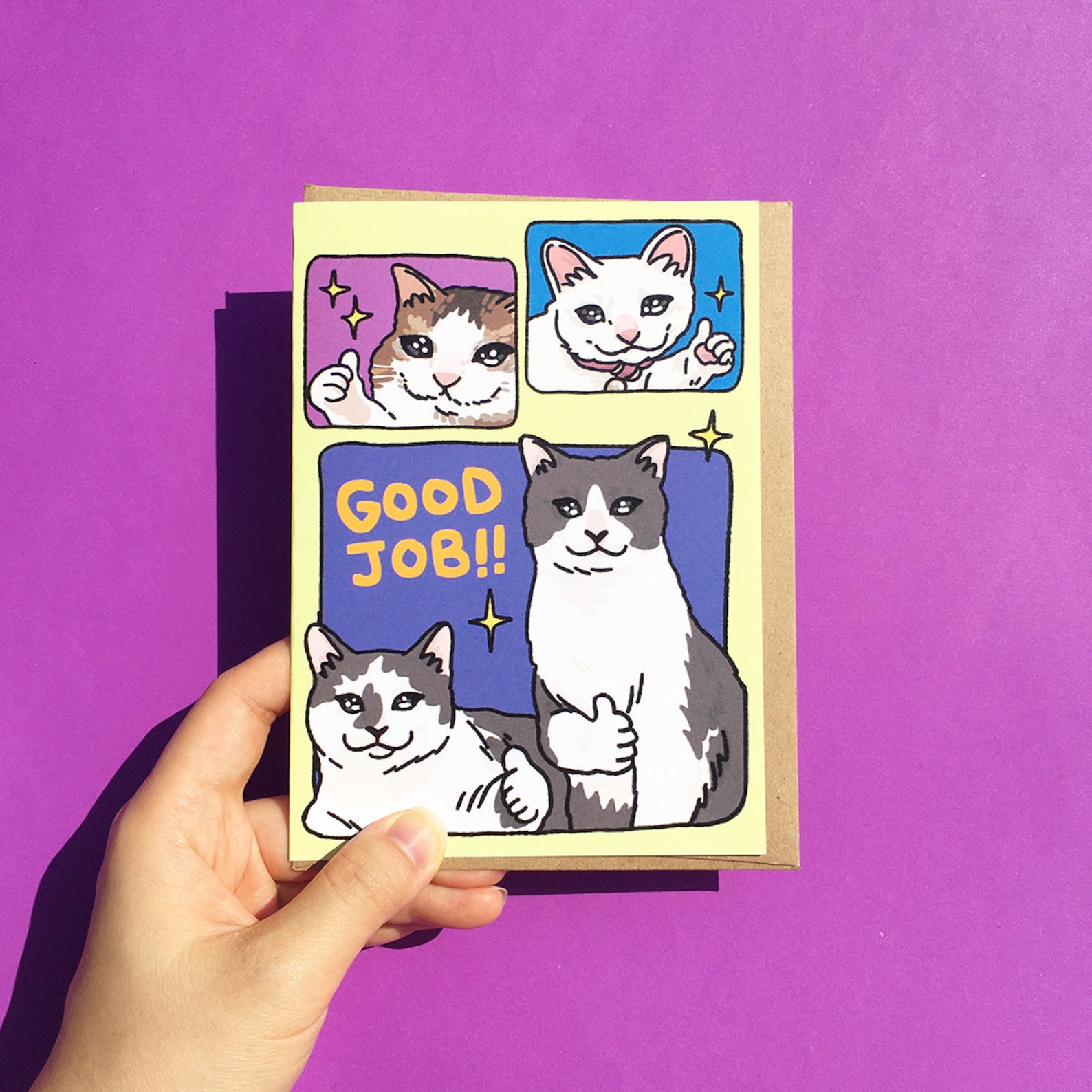Good Job Sad Cat Thumbs up Meme Card -funny Cat Meme Good Job Card, Cat ...