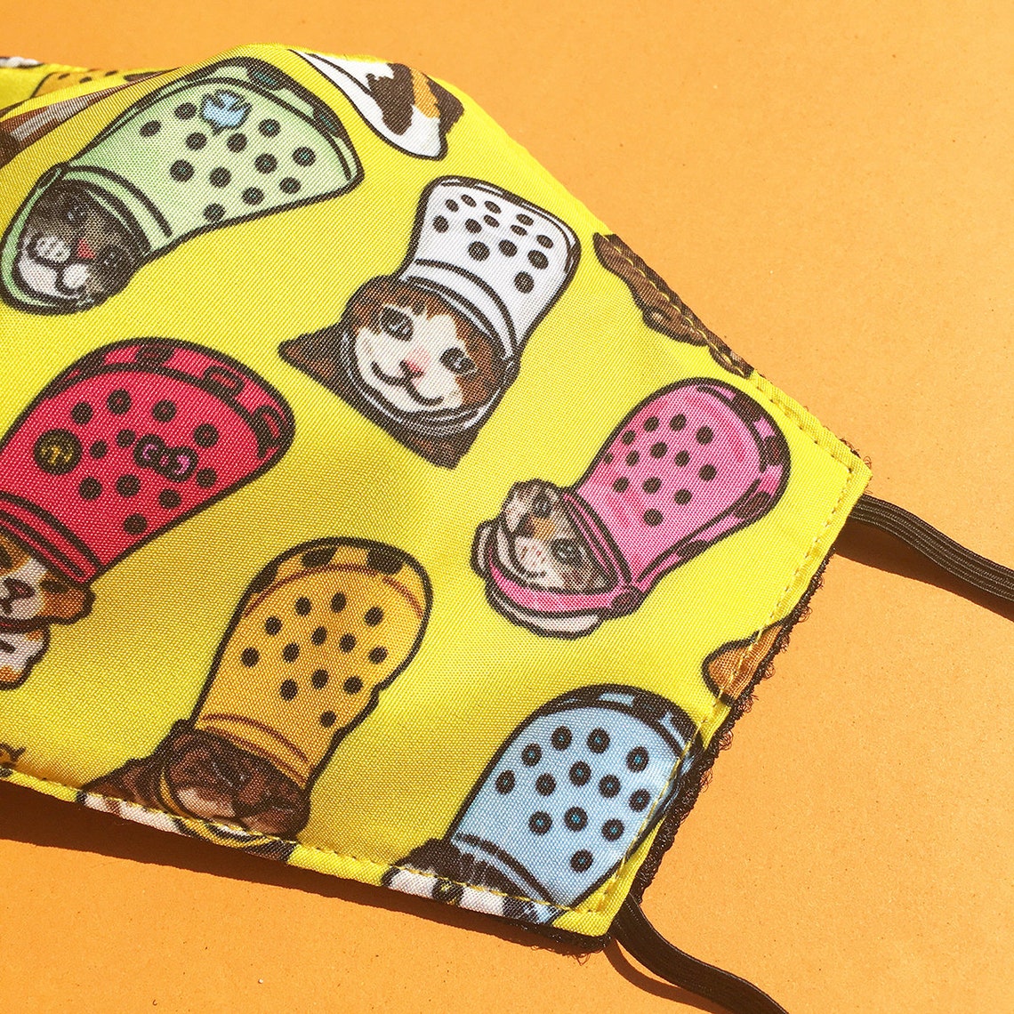 Yellow Croc Cat Meme Sad Cat Meme Fabric Mask Crying Cat | Etsy