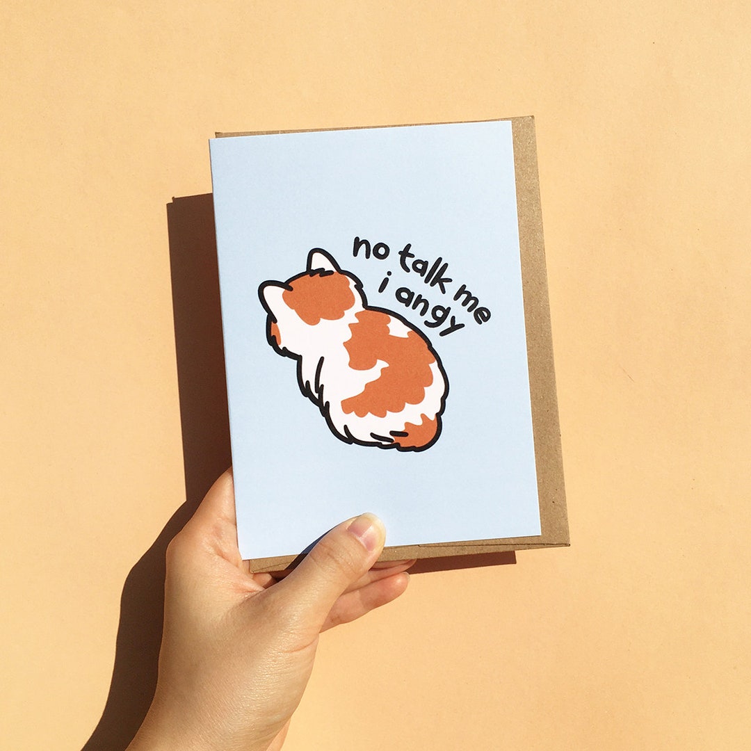 No talk me I angy Cat Meme Karte Smol Katze Grußkarte, angy Cat Meme ...