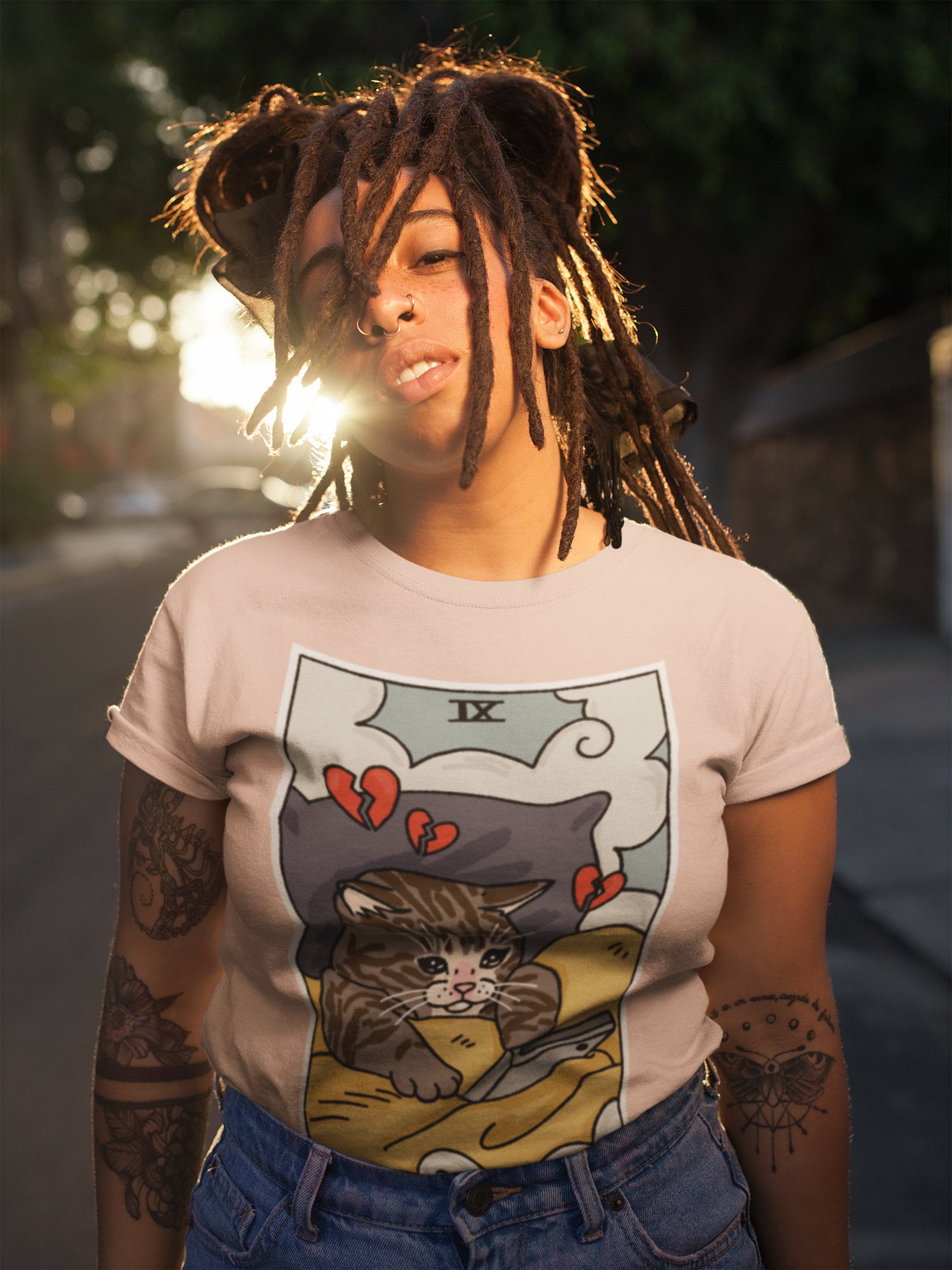 The Original Sad Cat Meme the Hermit Tarot Shirt Tarot Card | Etsy