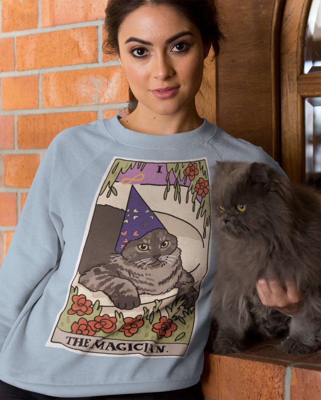 Wizard Cat the Magician Sweatshirt, Tarot Card Shirt, Witchy Clothing ...