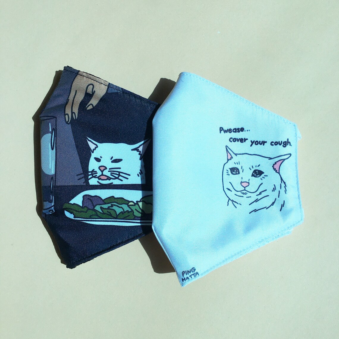 Cat Meme Mask Bundle of 2 Meme Angry Woman Vs Cat Face Mask | Etsy