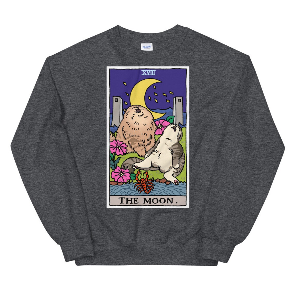 Sad Cat Meme the Moon Tarot Sweatshirt Tarot Card Shirt - Etsy