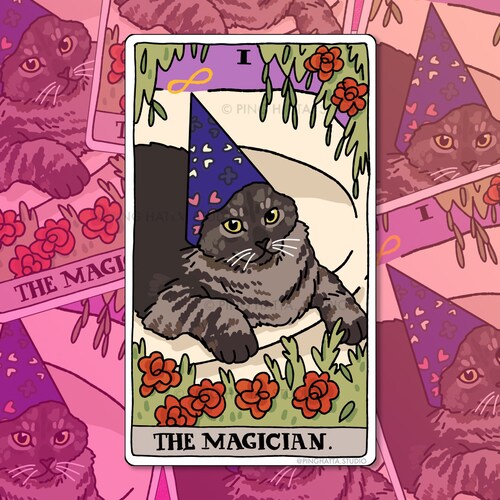 Tarot Cat the Tower Long White Cat Meme Sticker Cat Meme - Etsy