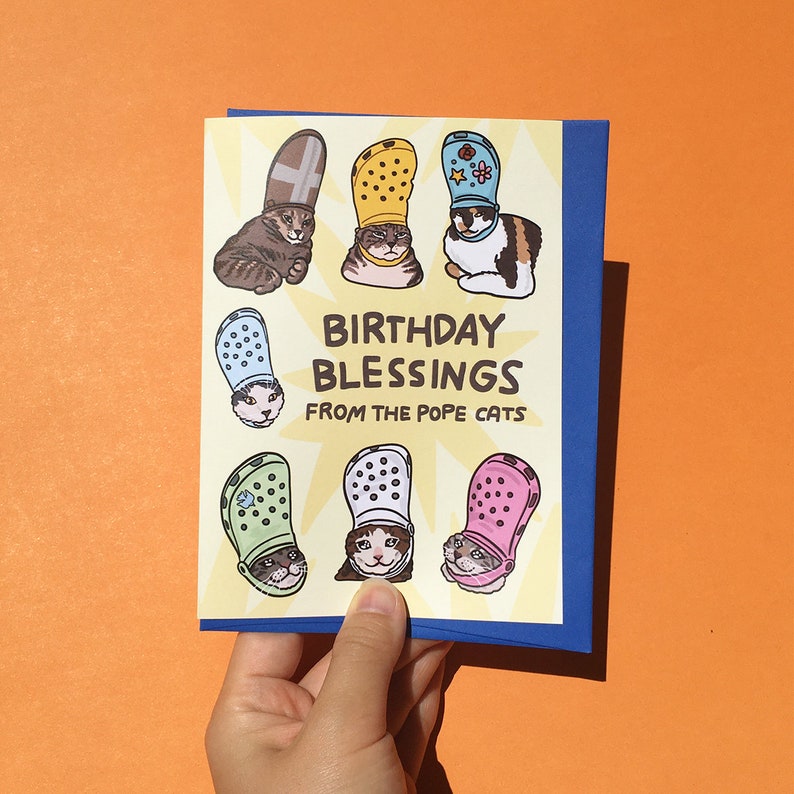 Birthday Blessing From the Pope Cat Meme, Croc Cat Meme, Funny Birthday ...