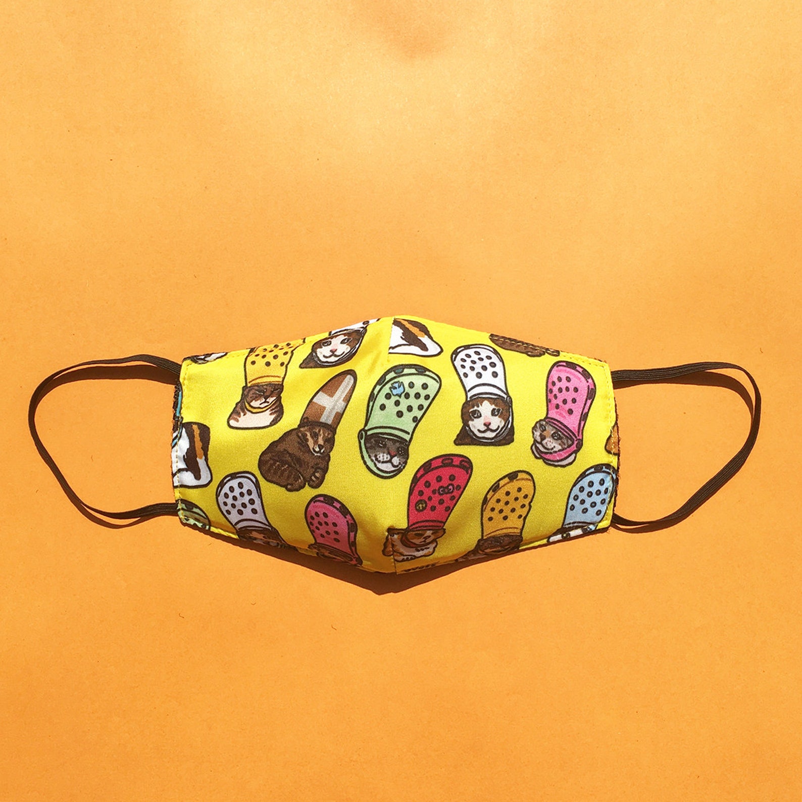 Yellow Croc Cat Meme Sad Cat Meme Fabric Mask Crying Cat - Etsy