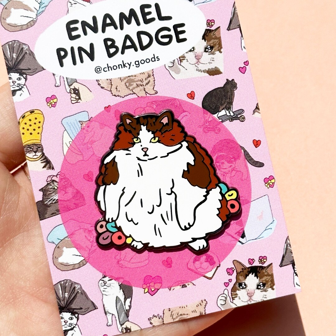 The Original Loops Cat Enamel Pin – Cat Meme Pin, Sad Cat Meme Enamel ...
