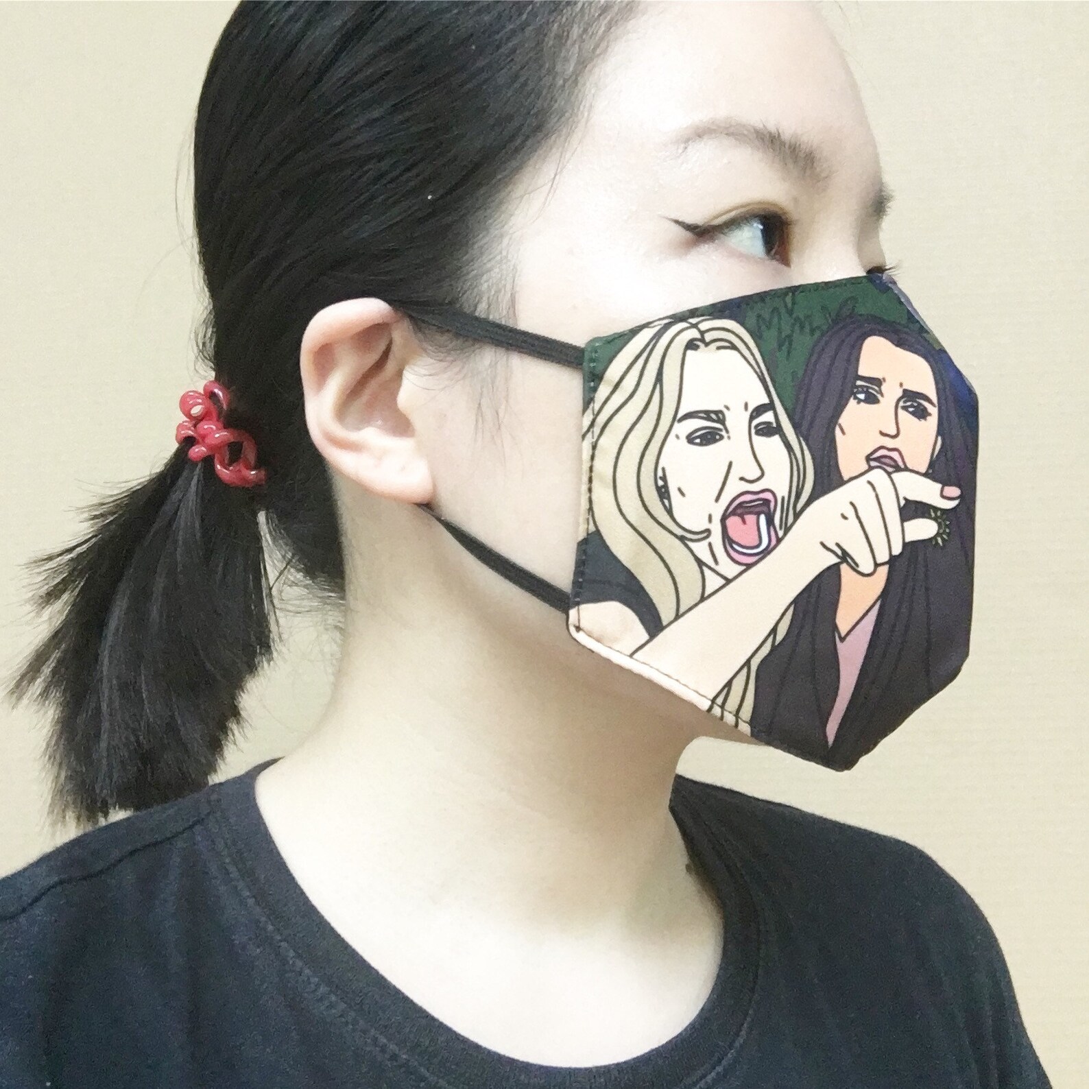 Cat Meme Mask Bundle of 2 Meme Angry Woman Vs Cat Face Mask | Etsy