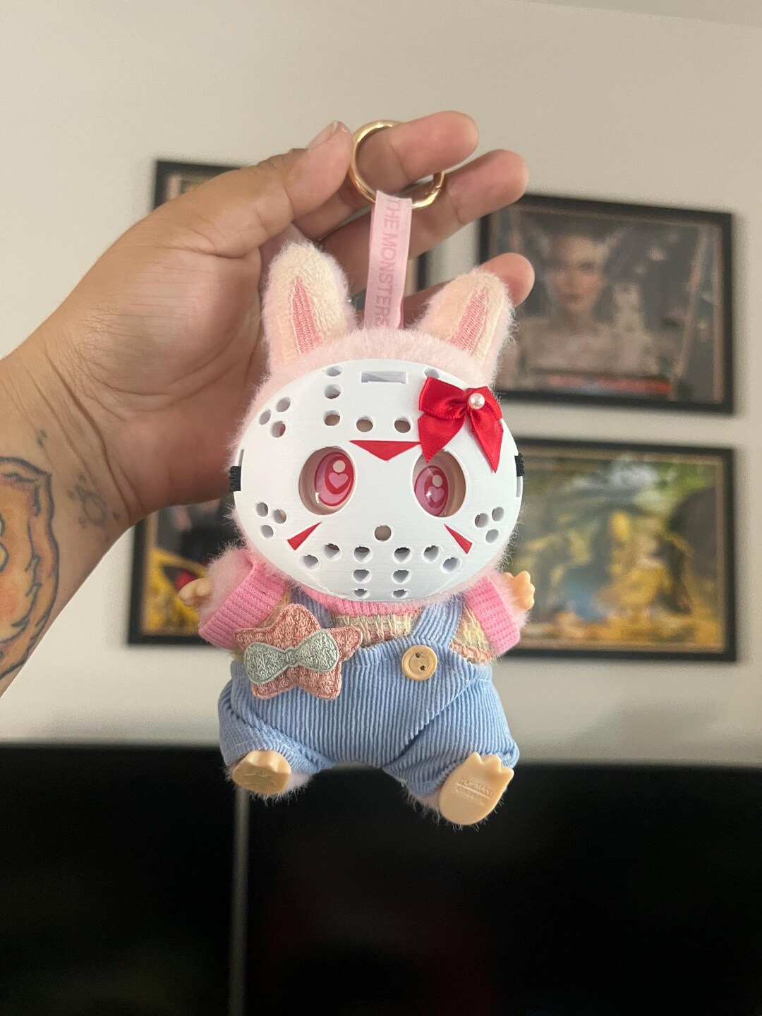 Jason 3D Printed Labubu Mask Acessory With Bow - Etsy