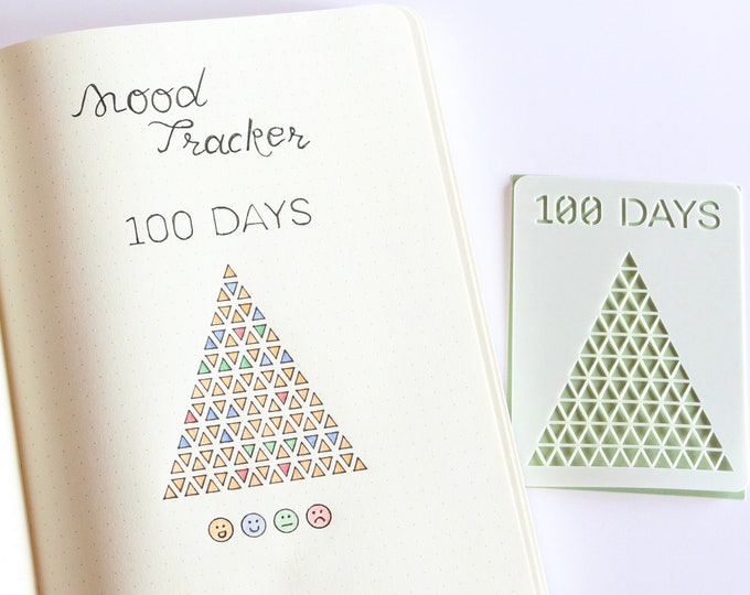 100 Day Triangle Mood Tracker Stencil, Habits Tracker Stencil for ...