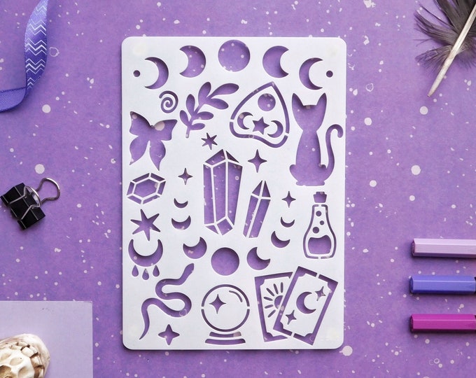 Magic Stencil for Bullet, Witchcraft Doodle Stencil for Planners and ...
