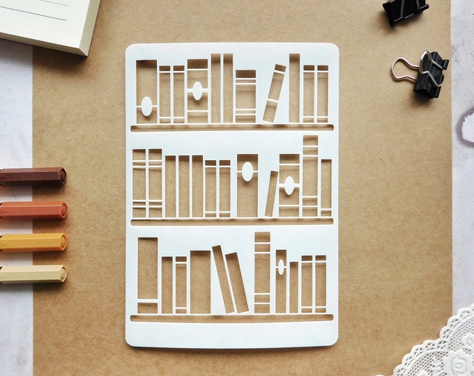 Bookshelf Stencil for Journal and Planner, Reading Tracker Stencil for ...