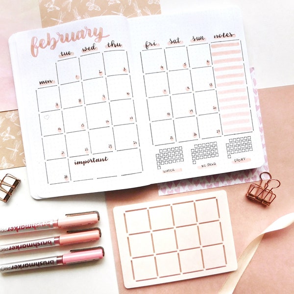 Bullet Journal Stickers Calendar - Etsy