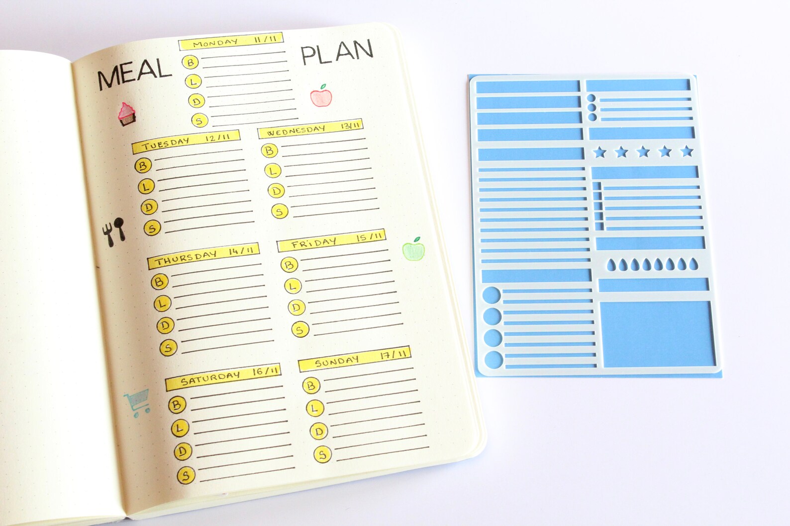 Daily Layout Stencil for Bullet Journal and Planner Today - Etsy