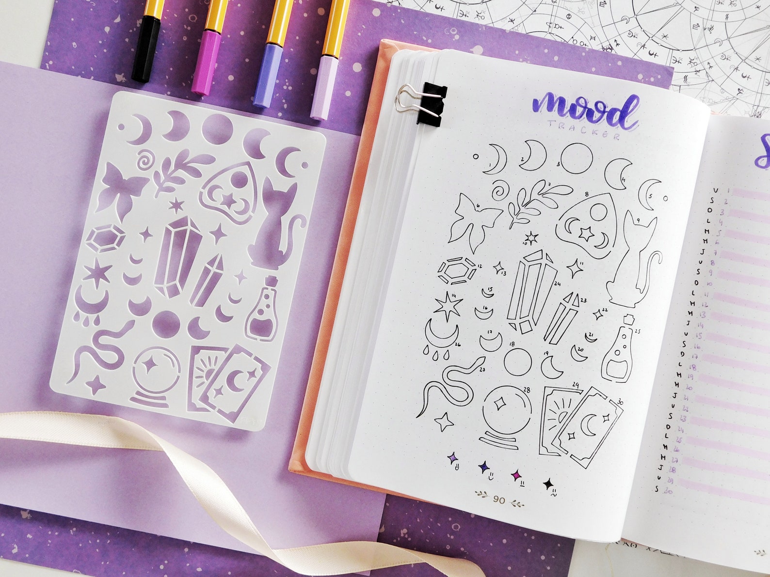 Magic Stencil for Bullet Witchcraft Doodle Stencil for - Etsy