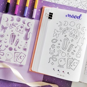 Magic Stencil for Bullet, Witchcraft Doodle Stencil for Planners and ...
