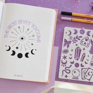Magic Stencil for Bullet, Witchcraft Doodle Stencil for Planners and ...
