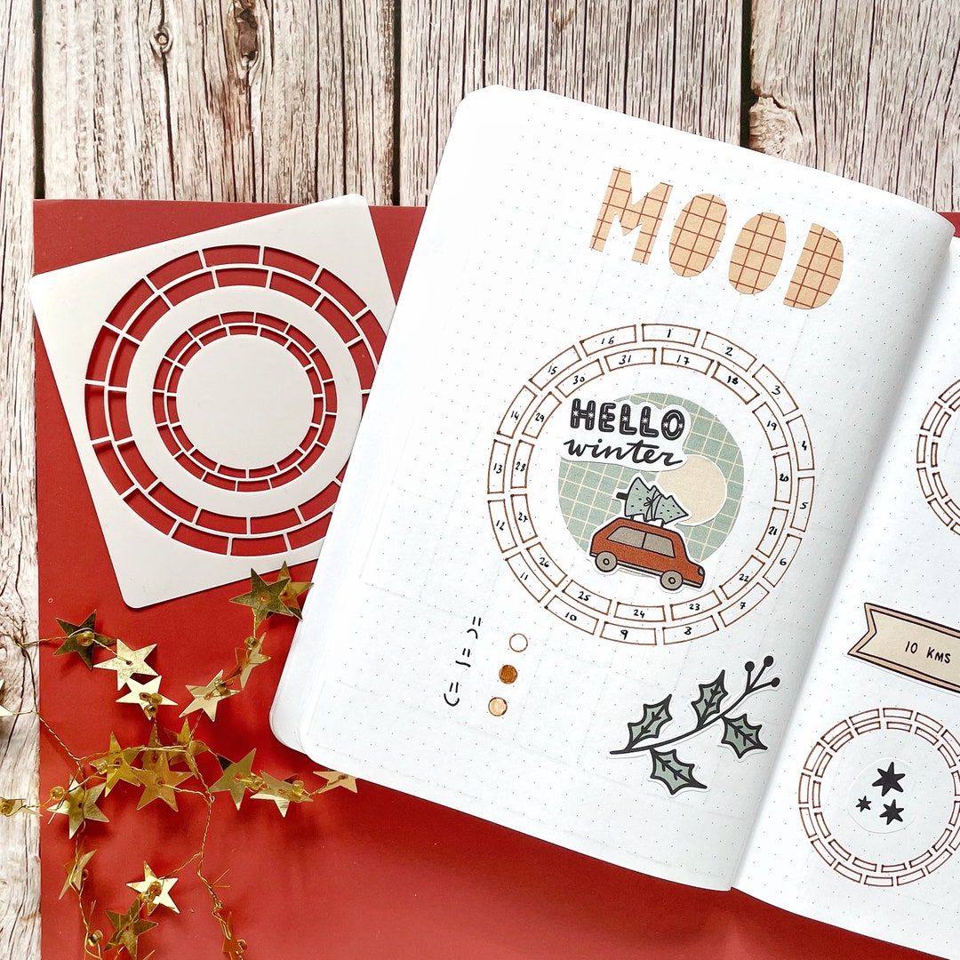 Monthly Circle Tracker Stencil for Journal and Planner, Mood Tracker ...