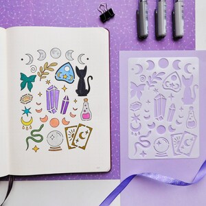 Magic Stencil for Bullet, Witchcraft Doodle Stencil for Planners and ...