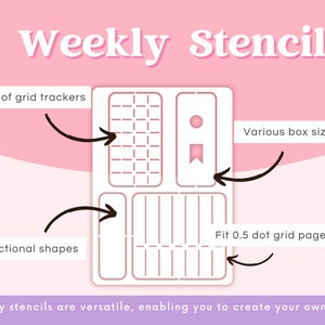 Weekly Layout Stencil for Journal and Planner, Week Spread Template ...