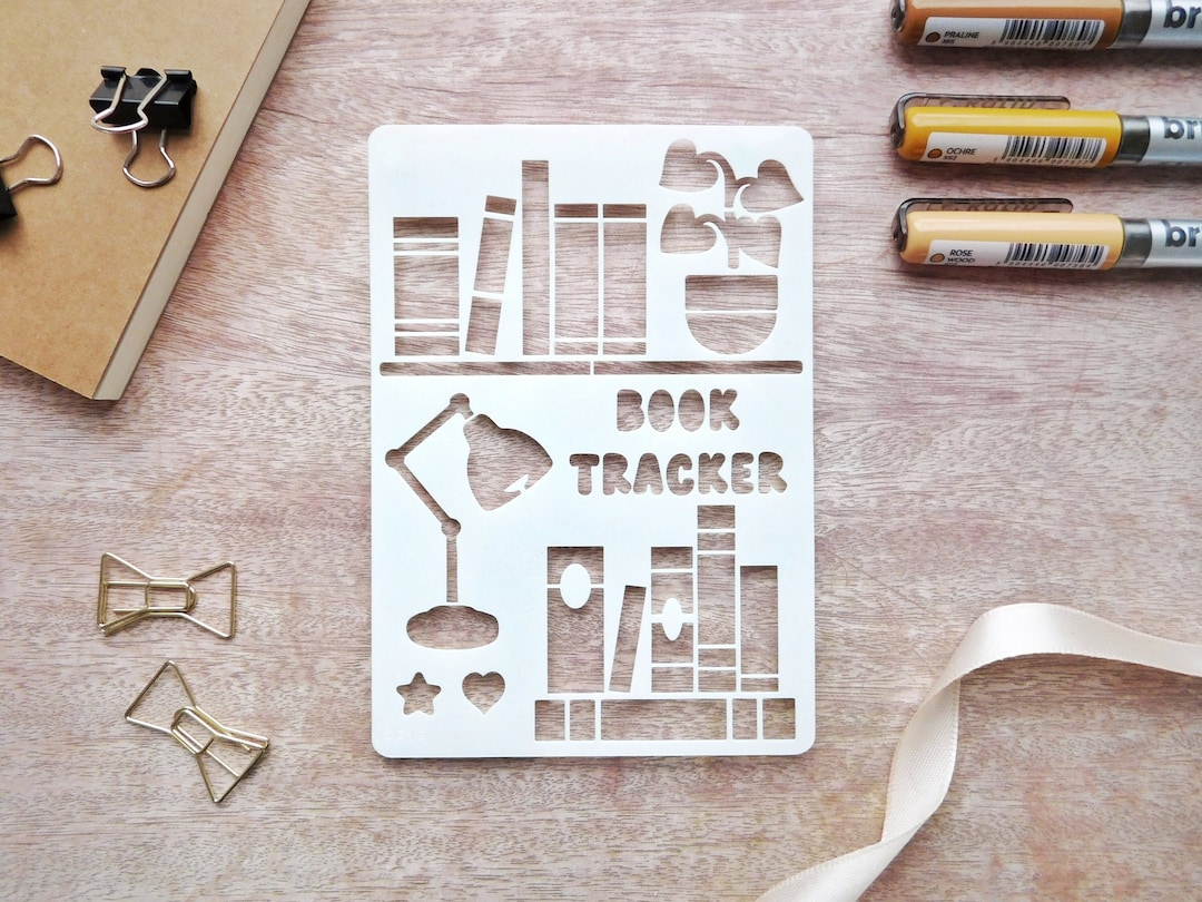 Bookshelf Stencil for Journal and Planner, Reading Tracker Stencil for ...