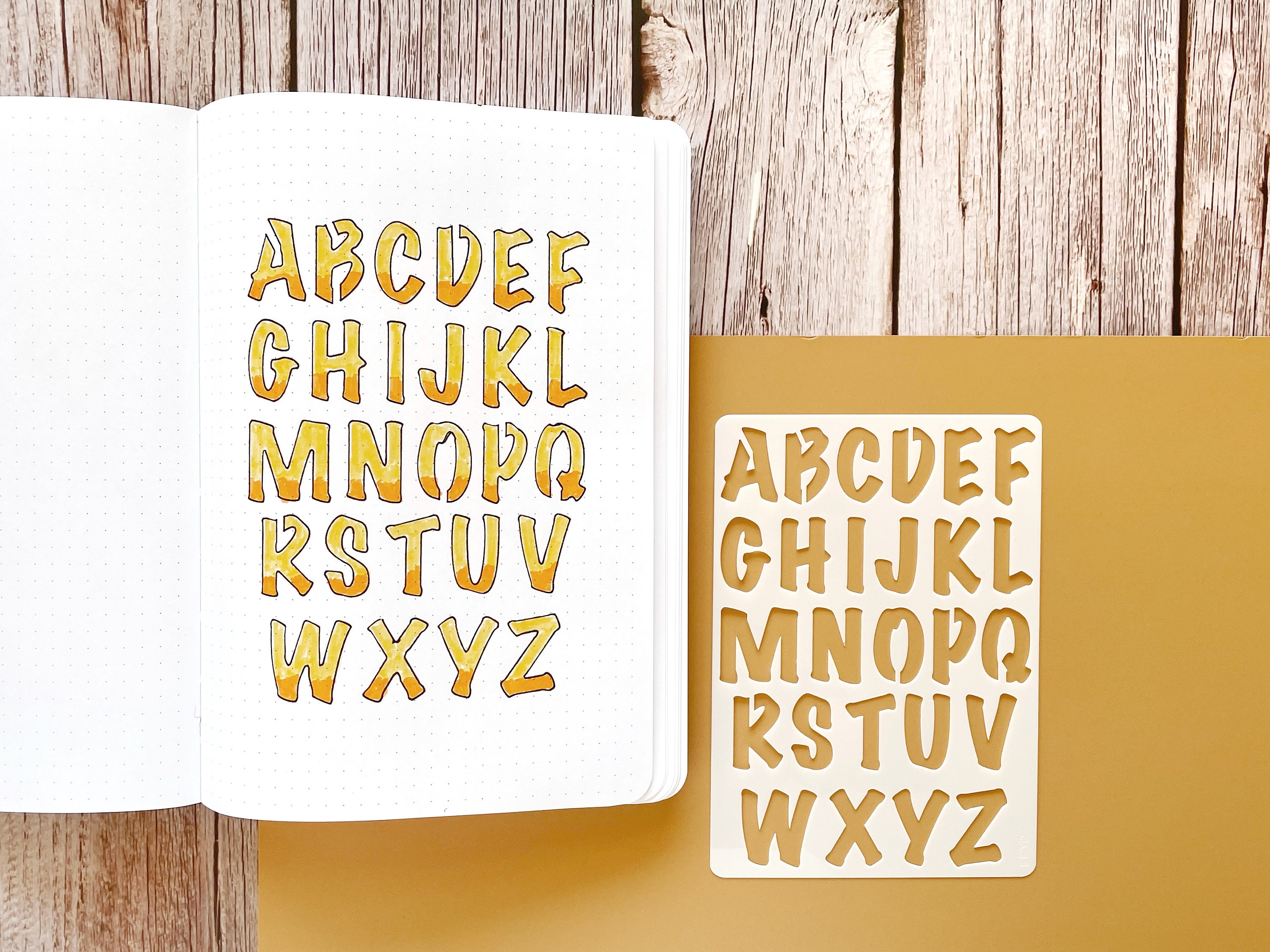 Lettering Stencil for Bullet Journal Letters Stencil - Etsy