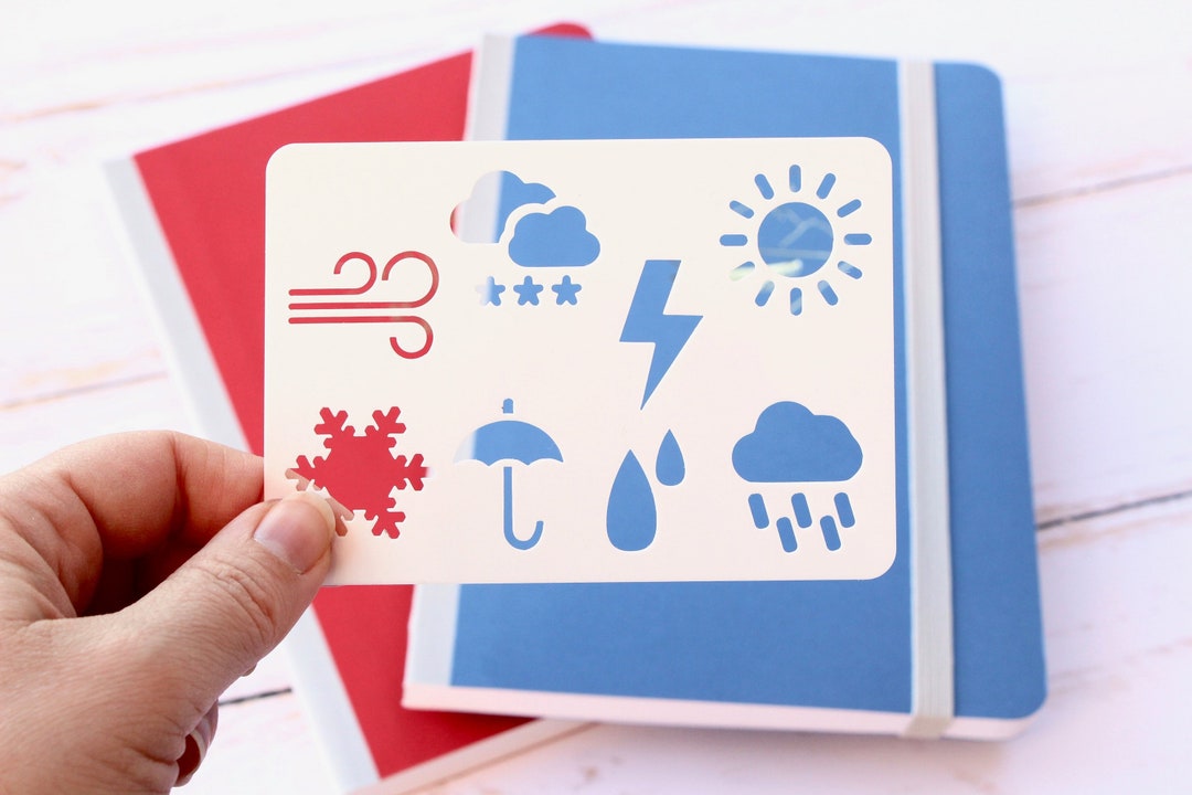 Mini Weather Icon Stencil for Journal and Planner, Daily Weather ...