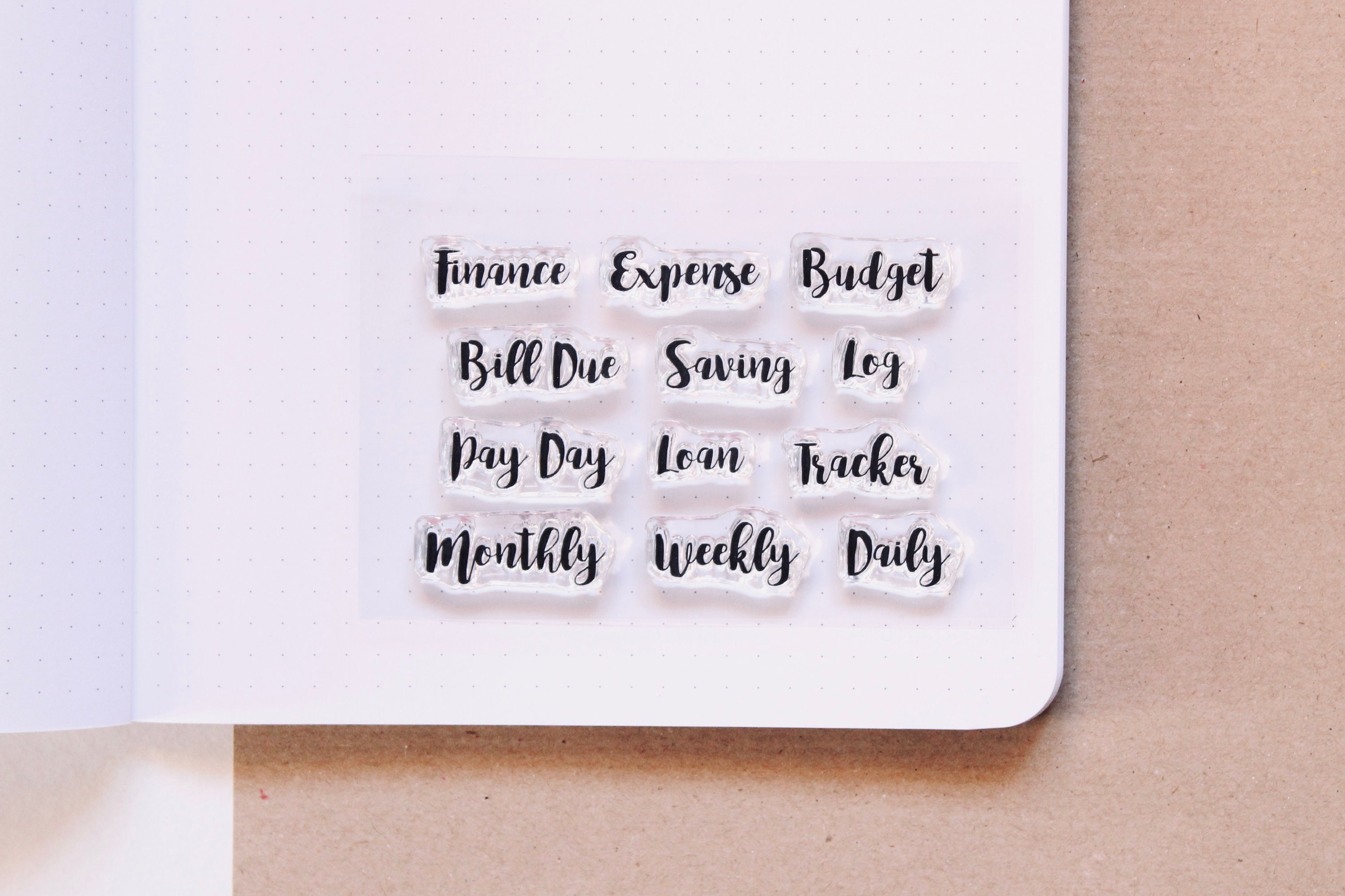 Budget Lettering Clear Stamps Saving Layout Stamp Set for | Etsy