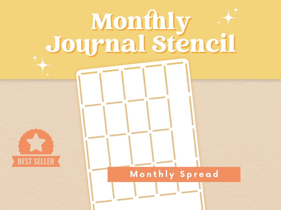 Monthly Calendar Stencil, Perfect Tool for Notebooks and Journals, A5 ...