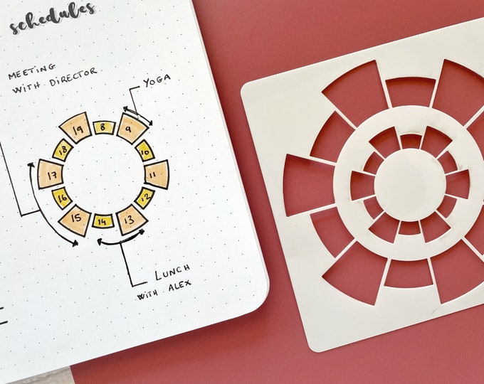Weekly Layout Stencil for Journal and Planner, Week Spread Template ...