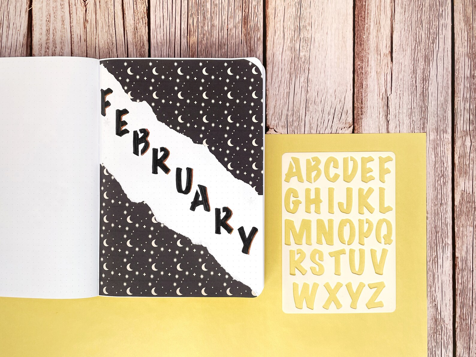 Lettering Stencil for Bullet Journal Letters Stencil - Etsy