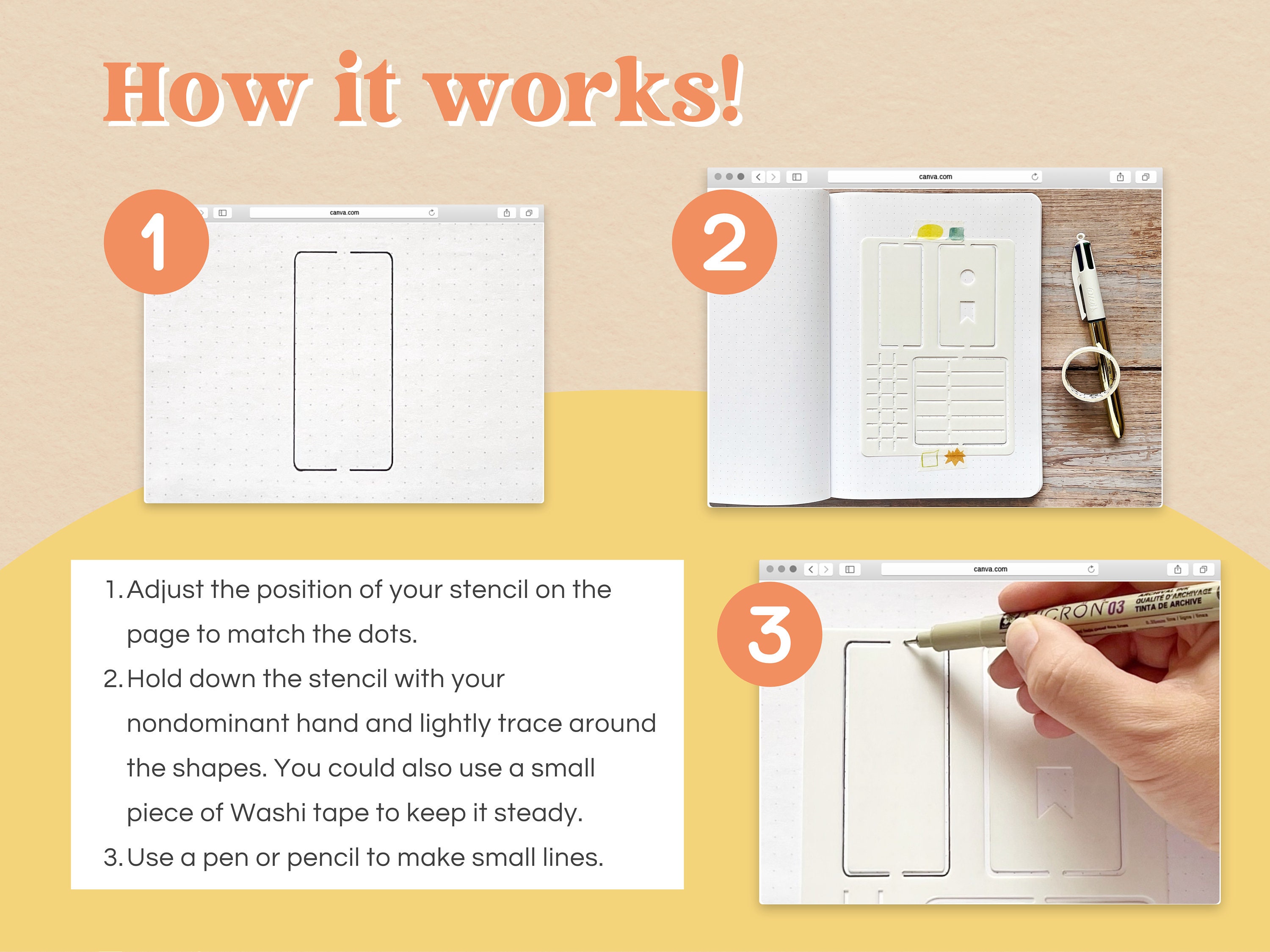 Monthly Calendar Stencil, Perfect Tool for Notebooks and Journals, A5 ...