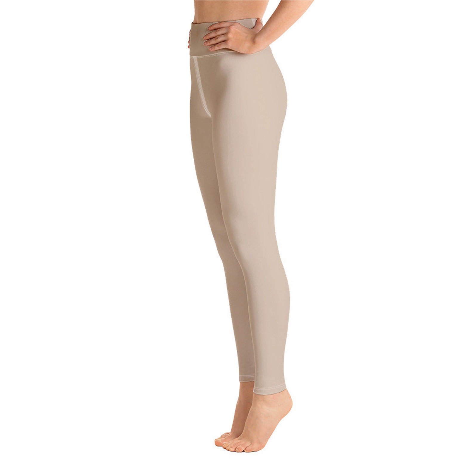 Beige Yoga Leggings Yoga Woman Yoga Gift Beige Yoga Leggings Yoga Pants ...