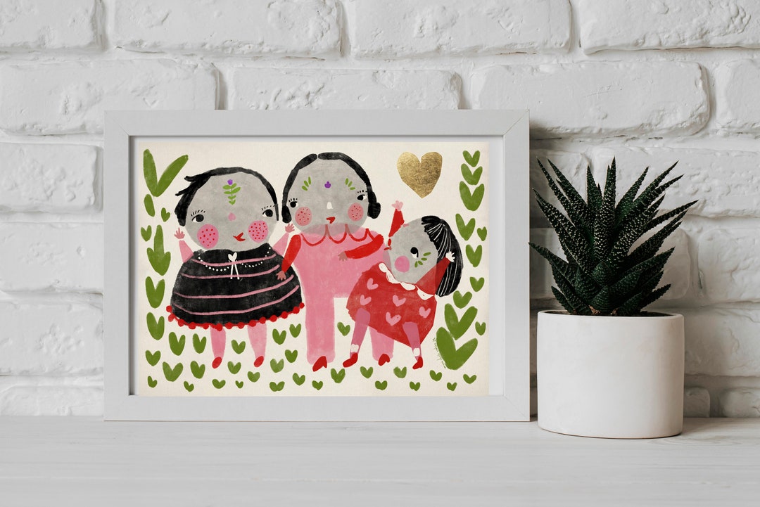 Three Little Children Digital Wall Art, Nursery Wall Decor, Kids Room ...