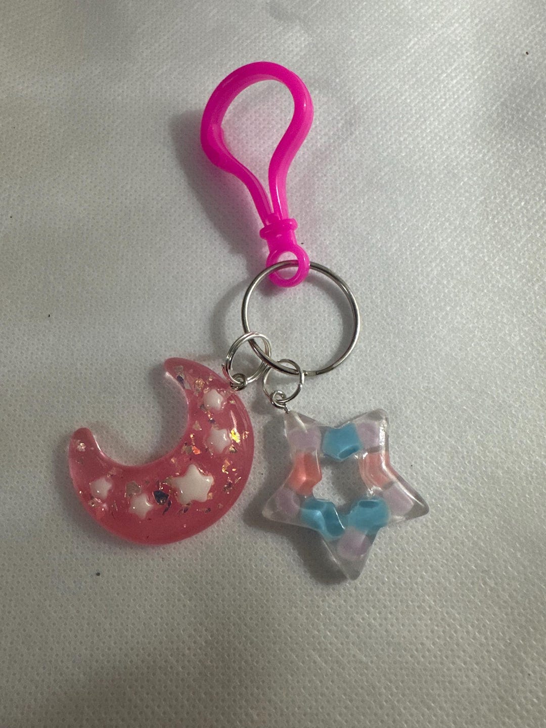 Moon and Star Custom Mini Bag Charm - Etsy